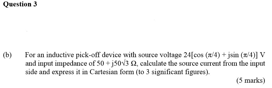 Solved Question 3 (b) For an inductive pick-off device with | Chegg.com