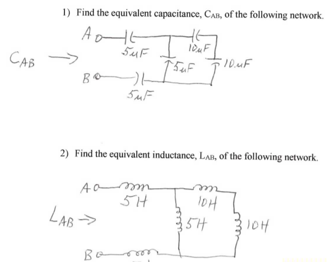 Solved ( CAB 1) Find the equivalent capacitance, Cab, of the | Chegg.com