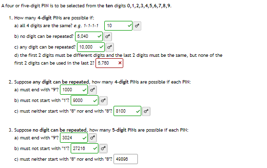 Solved A four or five-digit PIN is to be selected from the | Chegg.com