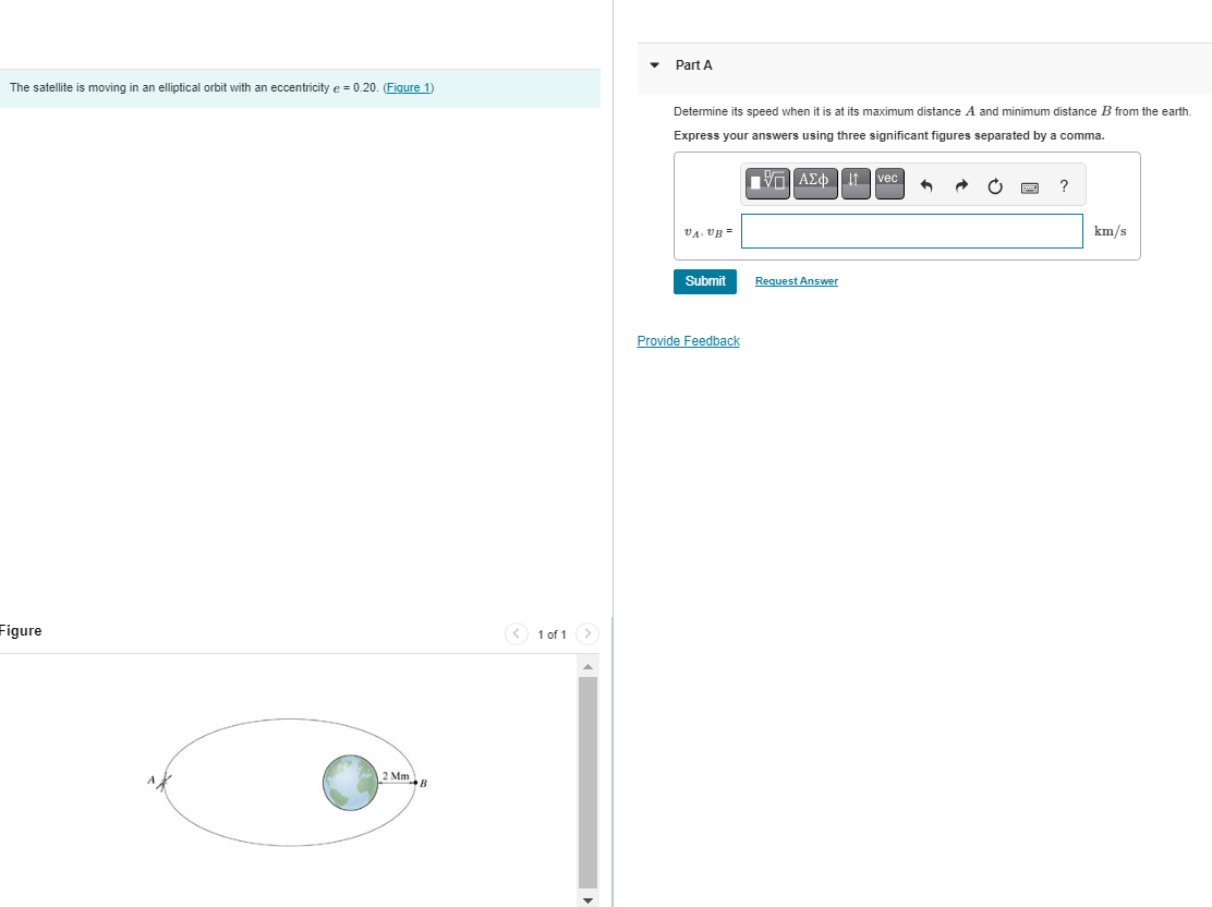 Solved The satellite is moving in an elliptical orbit with | Chegg.com
