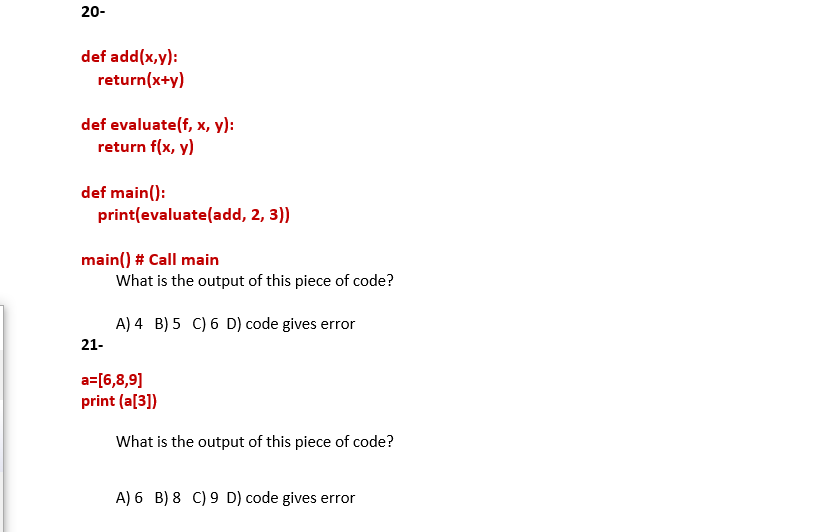 Solved 11- def sum(a,b): result=a+b def main(): result=0 a=5 | Chegg.com