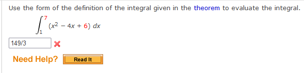 Solved Use the form of the definition of the integral given | Chegg.com