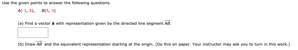 Solved Use the given points to answer the following | Chegg.com