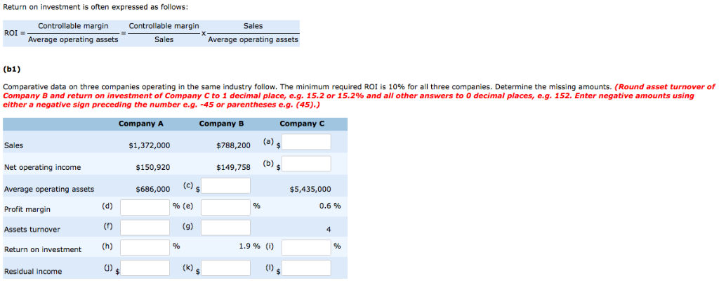 Solved Return on investment is often expressed as follows | Chegg.com