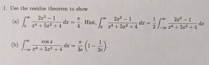 Solved 1. Use the residue theorem to show (a) | Chegg.com
