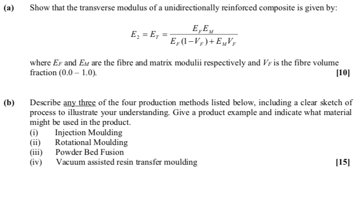 Solved (a) Show that the transverse modulus of a | Chegg.com