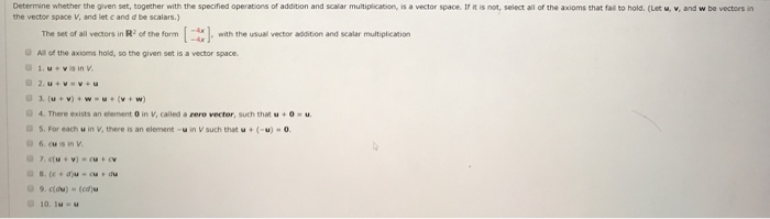 Solved Determine whether the given set, together with the | Chegg.com