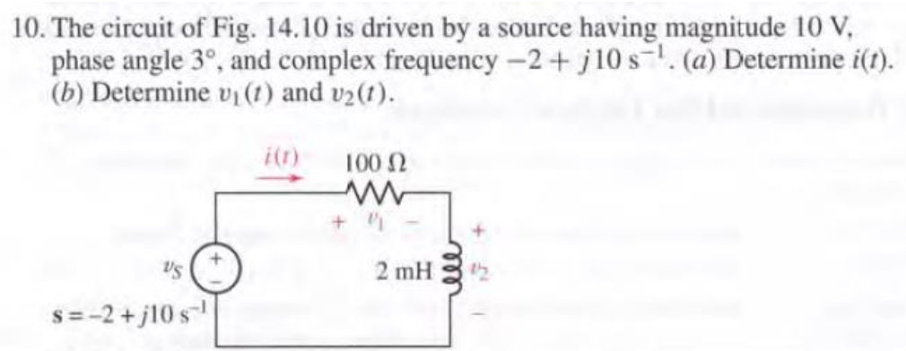 Solved Solve using the s domain then convert to time domain. | Chegg.com