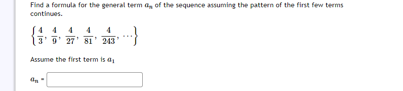 Solved Find a formula for the general term an of the | Chegg.com