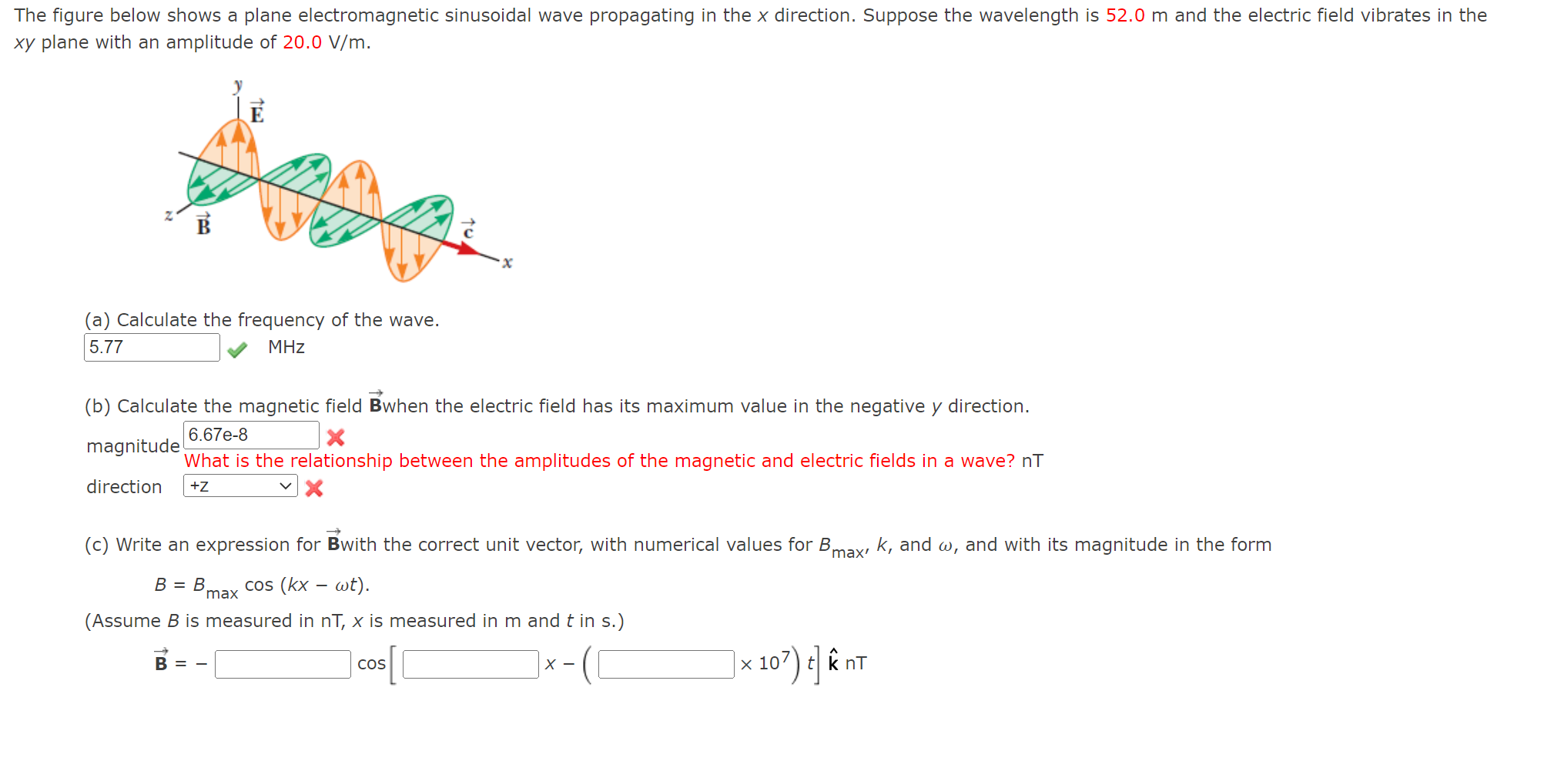Solved figure below shows a plane electromagnetic sinusoidal | Chegg.com
