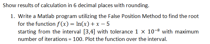 Solved Show results of calculation in 6 decimal places with | Chegg.com