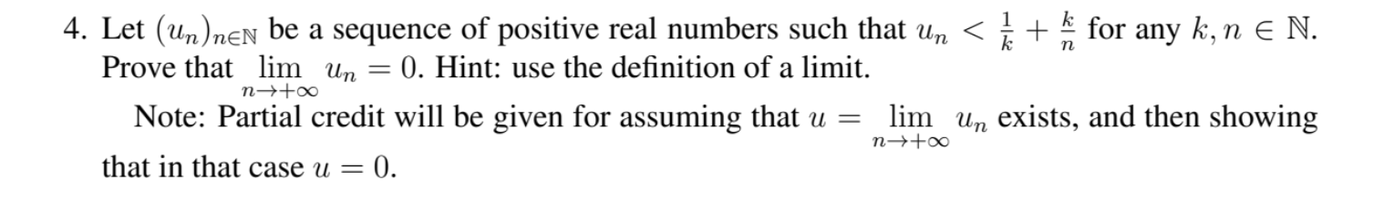 Solved 4. Let (un)nen be a sequence of positive real numbers | Chegg.com