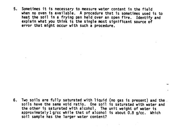 Solved 5. Sometimes it is necessary to measure water content | Chegg.com