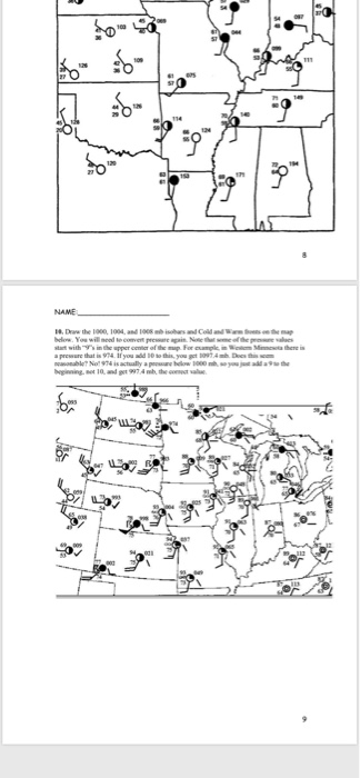 GEOL-1447 Meteorology Weather Map Analysis Lab This | Chegg.com