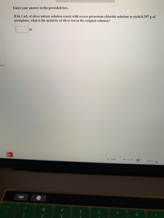 Solved Enter your answer in the provided box If 66.1 mL. of | Chegg.com