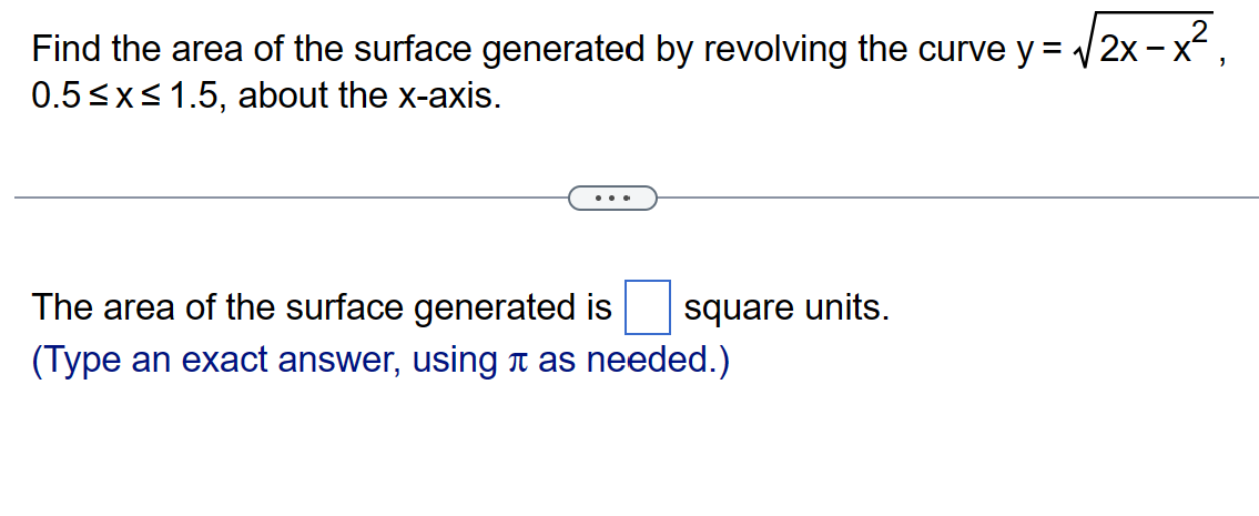 Solved Find the area of the surface generated by revolving | Chegg.com