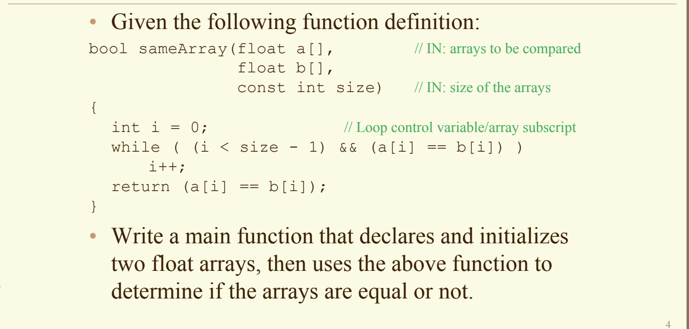 Solved = == Given the following function definition: bool | Chegg.com
