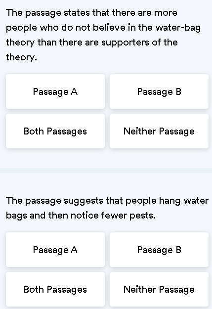 Solved Passage A Hanging clear, water-filled bags from | Chegg.com