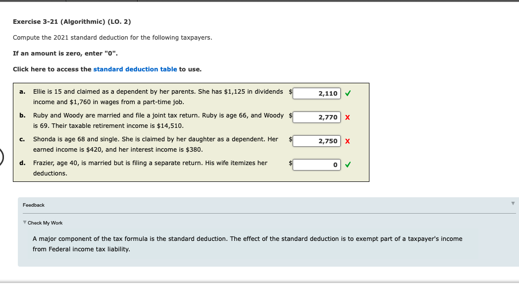 Solved Exercise 3-21 (Algorithmic) (LO. 2) Compute the 2021 | Chegg.com