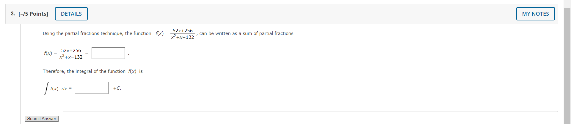 Solved Using the partial fractions technique, the function | Chegg.com
