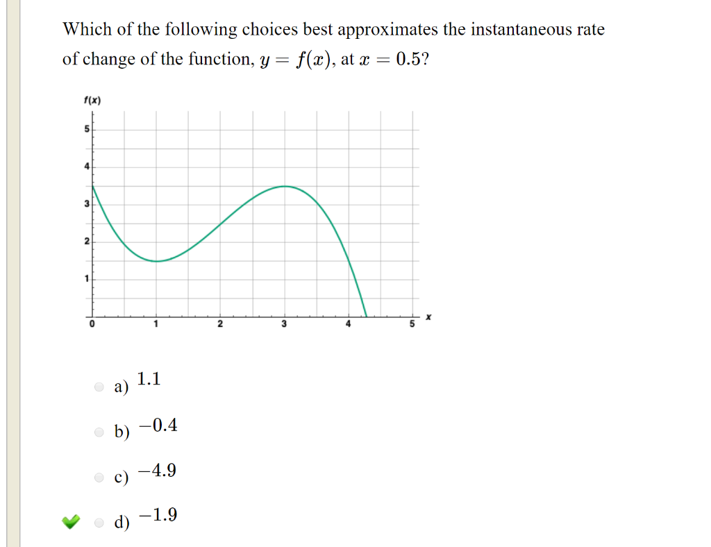 Solved Which of the following choices best approximates the | Chegg.com