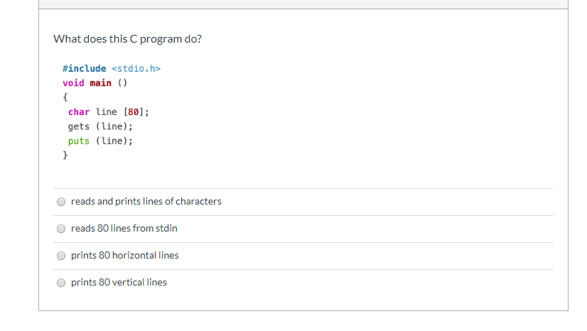 Solved What does this C program do? #include void main() | Chegg.com
