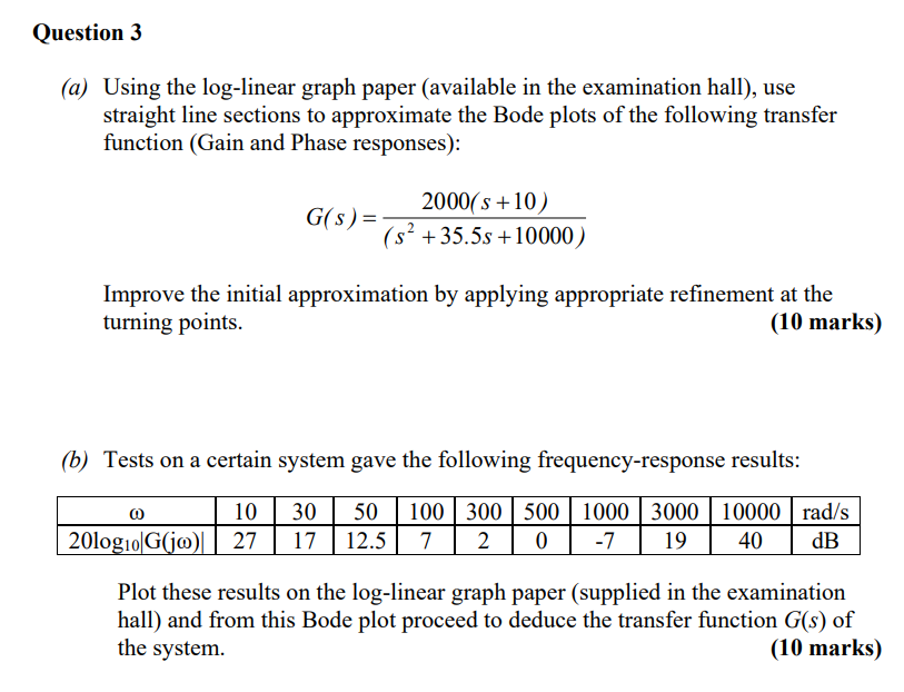 a) Using the log-linear graph paper (available in the | Chegg.com