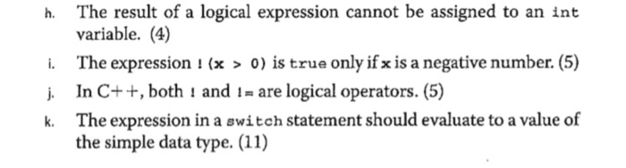 Solved h The result of a logical expression cannot be | Chegg.com