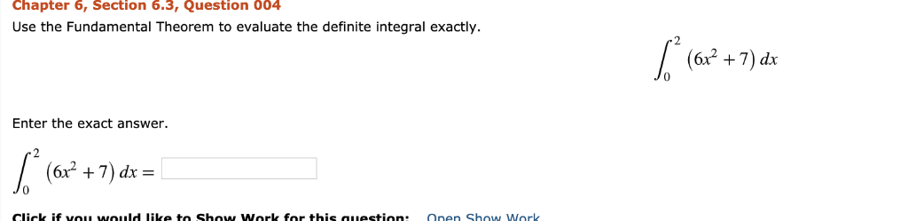 Solved Chapter 6, Section 6.3, Question 004 Use the | Chegg.com