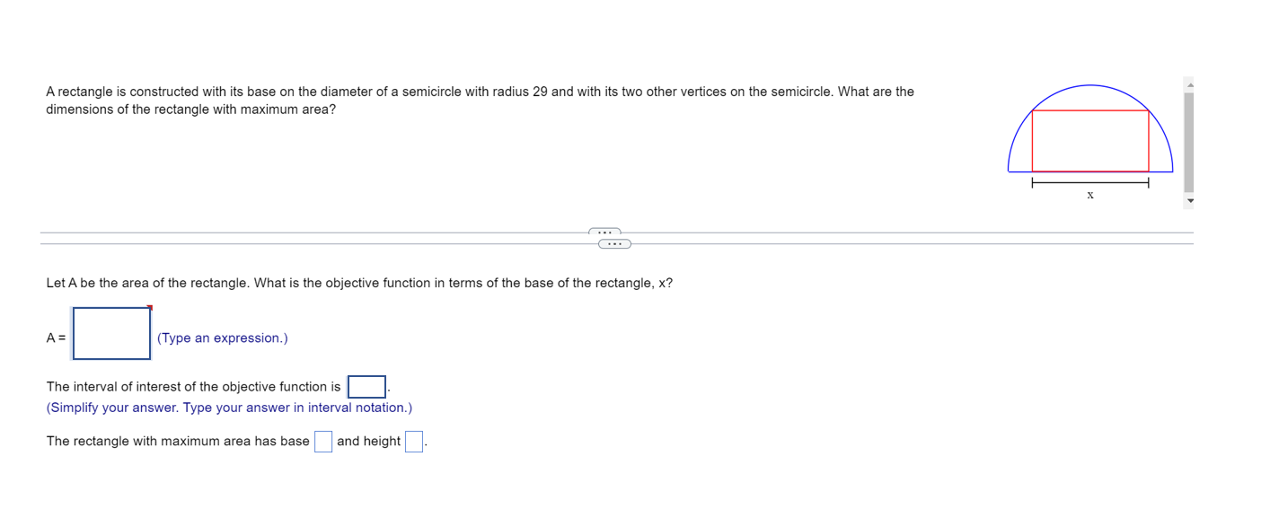Solved A rectangle is constructed with its base on the | Chegg.com