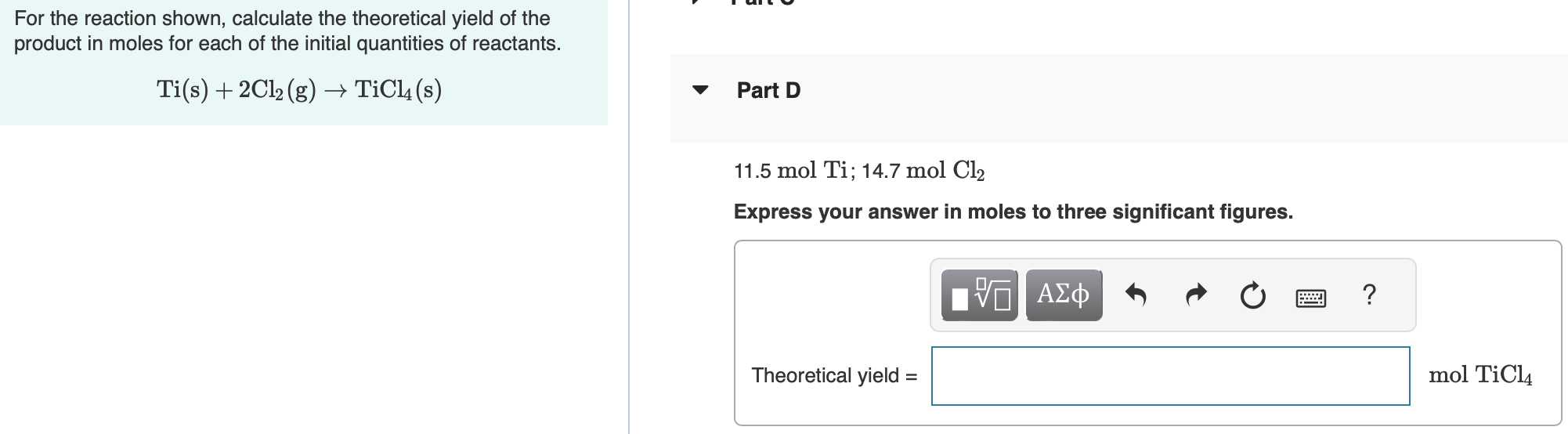 Solved For the reaction shown, calculate the theoretical | Chegg.com
