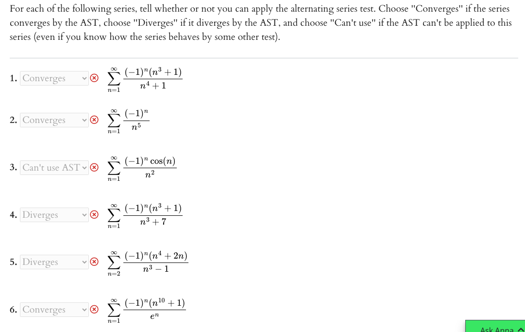 Solved For each of the following series, tell whether or not | Chegg.com