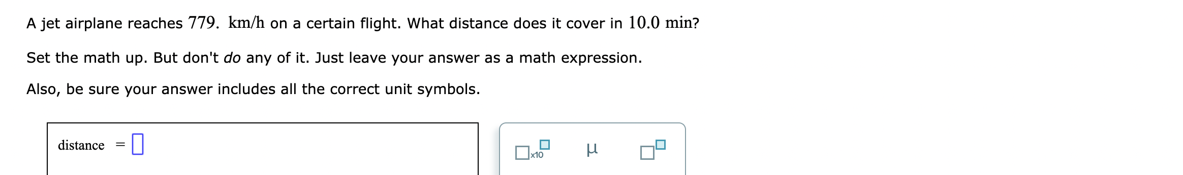 Solved A jet airplane reaches 779.km/h on a certain flight. | Chegg.com