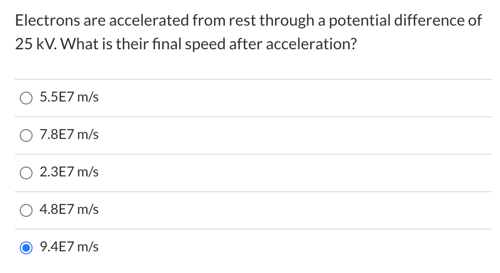 Solved Electrons Are Accelerated From Rest Through A