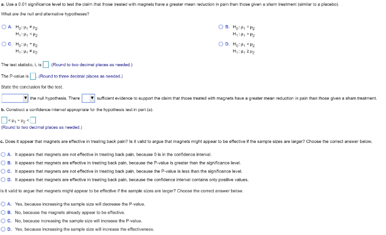 Solved Researchers conducted a study to determine whether | Chegg.com