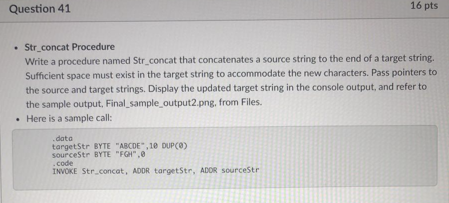 Solved - Str_concat Procedure Write a procedure named | Chegg.com