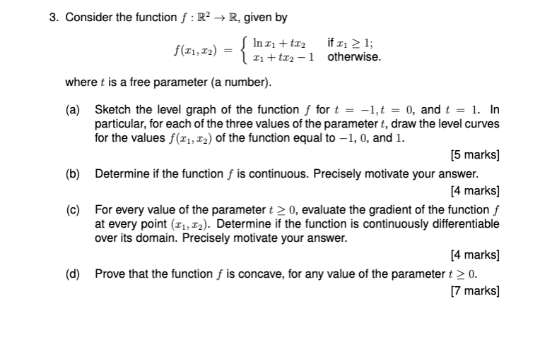 Solved 3. Consider the function f :R2 + R, given by In 11 | Chegg.com