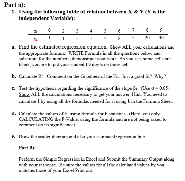Solved Parta): 1. Using the following table of relation | Chegg.com