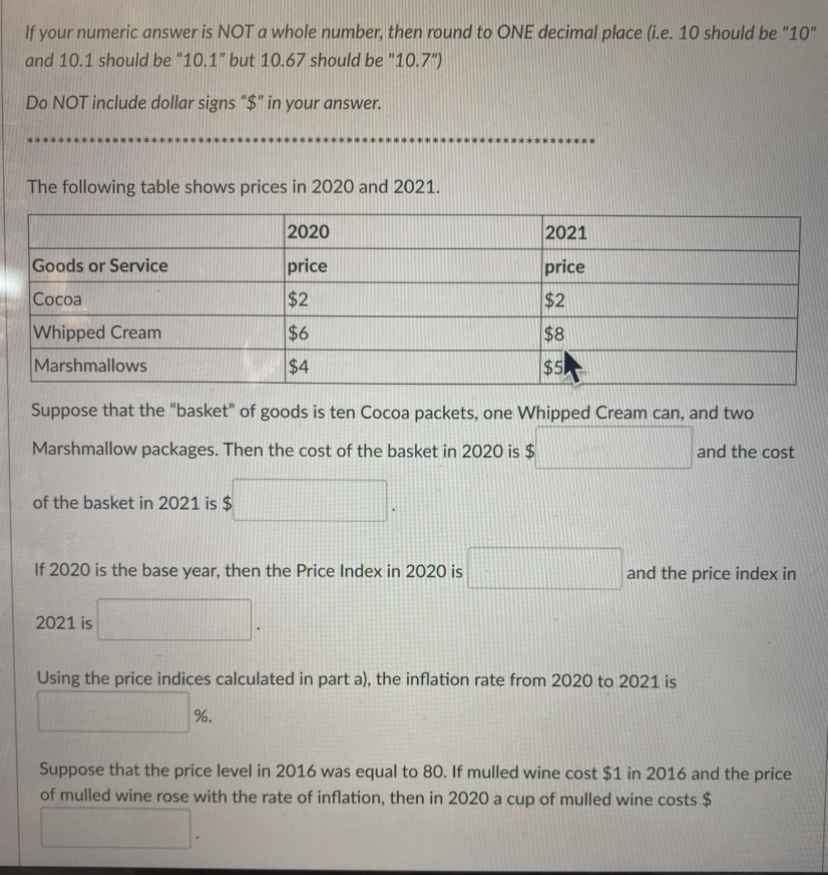 Solved If your numeric answer is NOT a whole number, then | Chegg.com