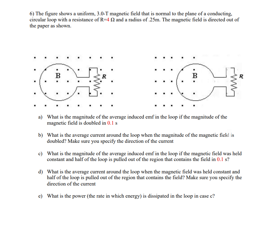 Solved a) ﻿What is the magnitude of the average induced emf | Chegg.com