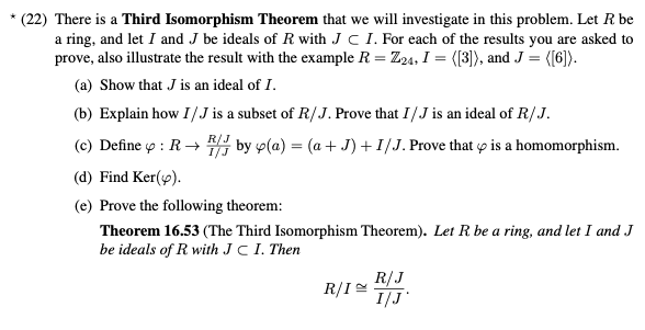 Solved There is a Third Isomorphism Theorem that we will | Chegg.com