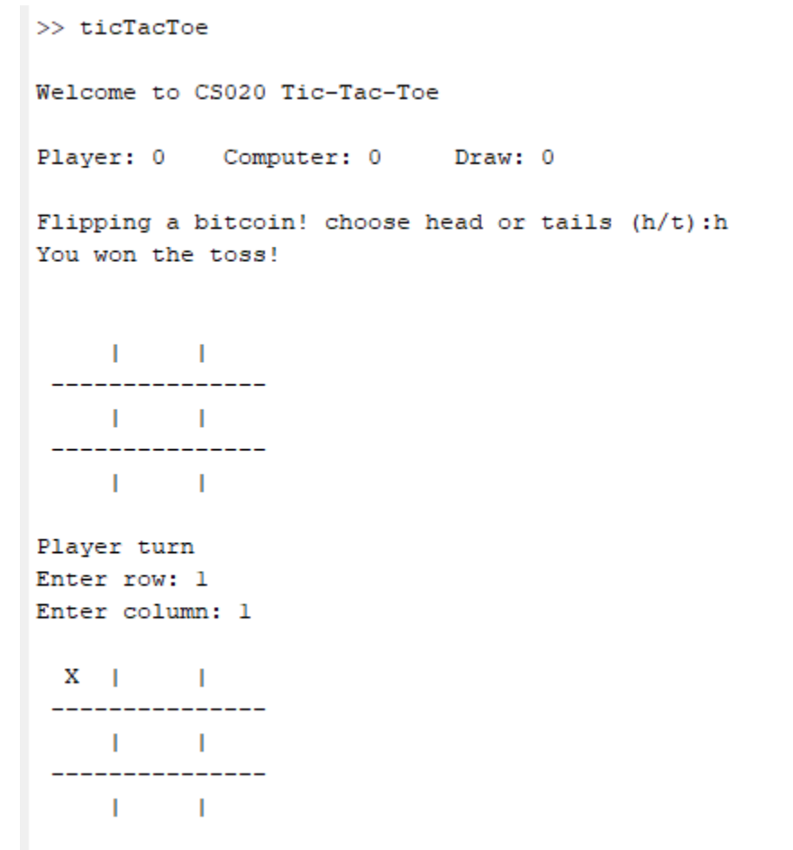 Solved Please write script file ticTacToe.m using MATLAB and | Chegg.com