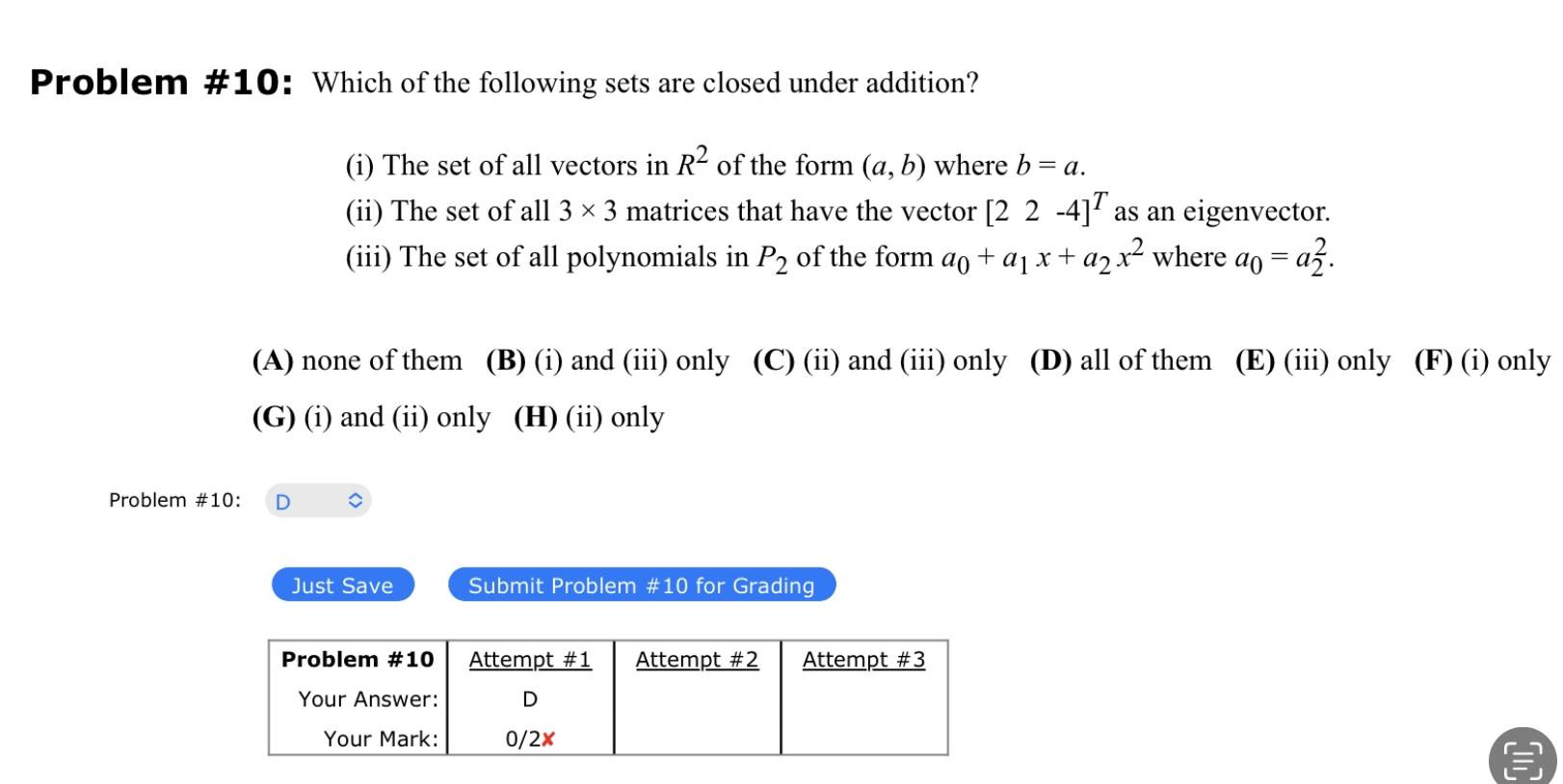 Solved 10: Which of the following sets are closed under | Chegg.com