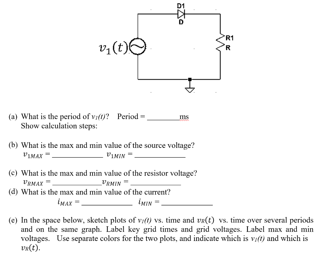 Solved 4. In the figure below, v1(t) is a 10 volt, 100 Hz | Chegg.com