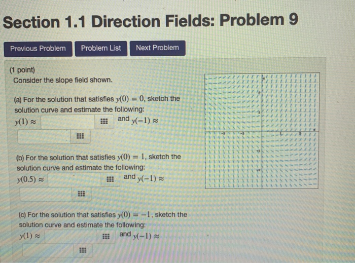 Solved Section 11 Direction Fields Problem 9 Previous 4734