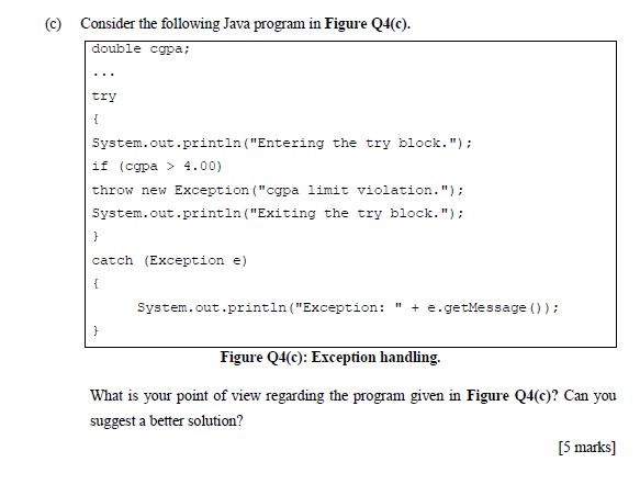 Solved © Consider the following Java program in Figure | Chegg.com