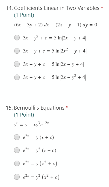 Solved 14. Coefficients Linear in Two Variables (1 Point) | Chegg.com