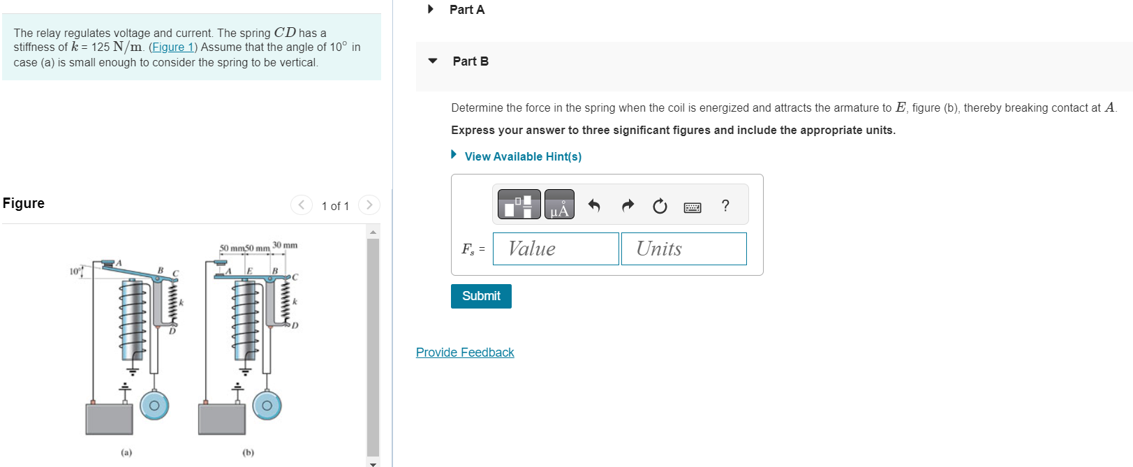 Solved The relay regulates voltage and current. The spring | Chegg.com