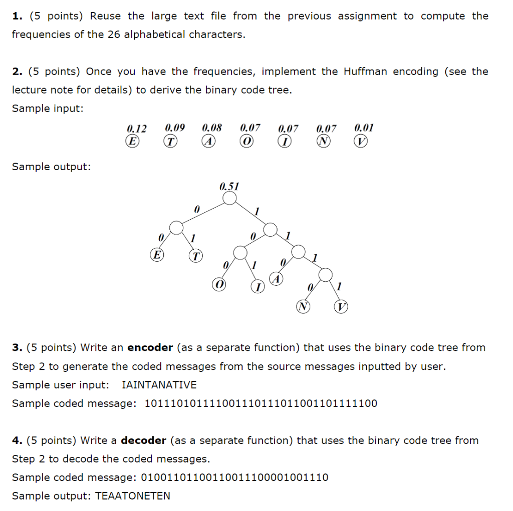Solved 1. (5 points) Reuse the large text file from the | Chegg.com