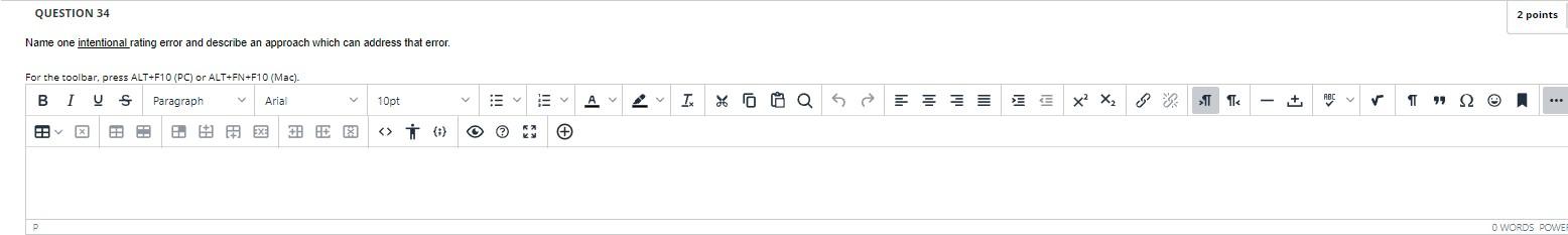 Solved QUESTION 34 Name one intentional rating error and | Chegg.com